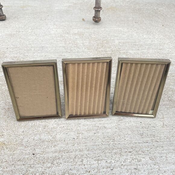 Unbranded | Accents | Vintage Set Of 3 Brass Ornate Standing Picture ...